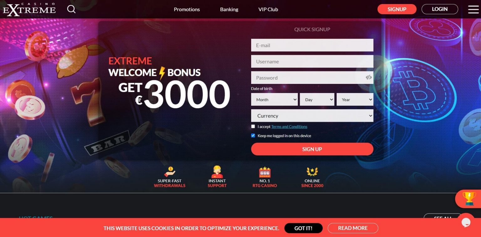 Casino Extreme Review 2022 - Get No Deposit Bonus & Free Spins